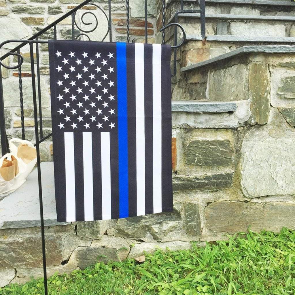 Thin Blue Line Garden Flag American Police Law Enforcement Support ...